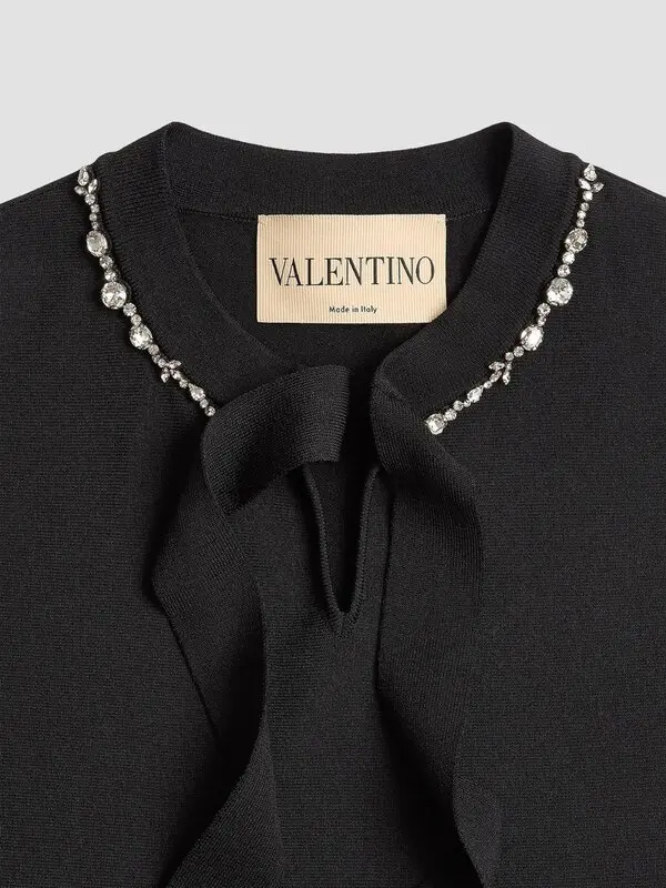 Valentino Garavani Embroidered Knit Dress