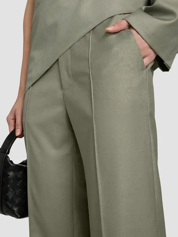 Ronny Kobo Rowley Wool-blend Pants - Sage
