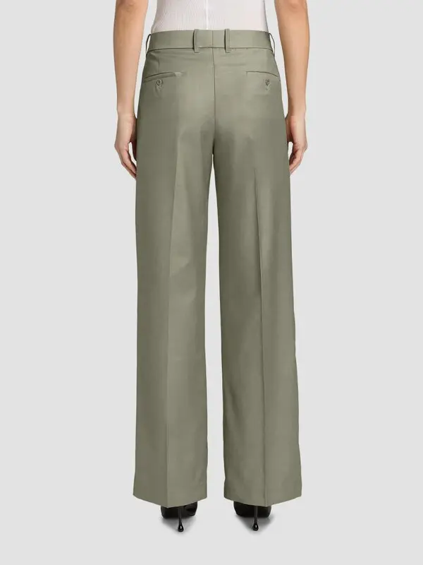 Ronny Kobo Rowley Wool-blend Pants - Sage