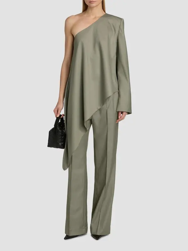 Ronny Kobo Rowley Wool-blend Pants - Sage