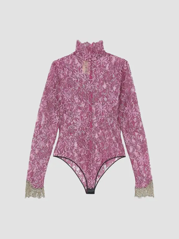 Valentino Garavani Lace Bodysuit - Maroon
