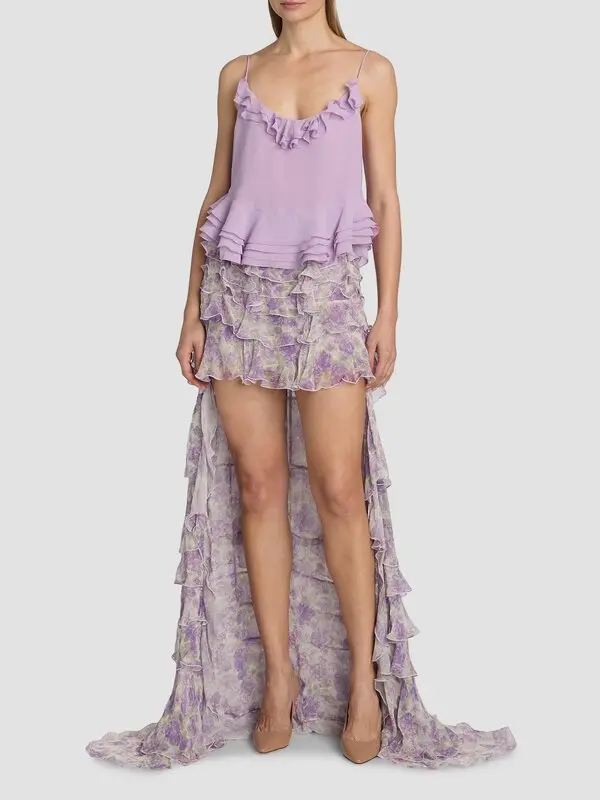 Ronny Kobo Meritta Ruffled Chiffon Top