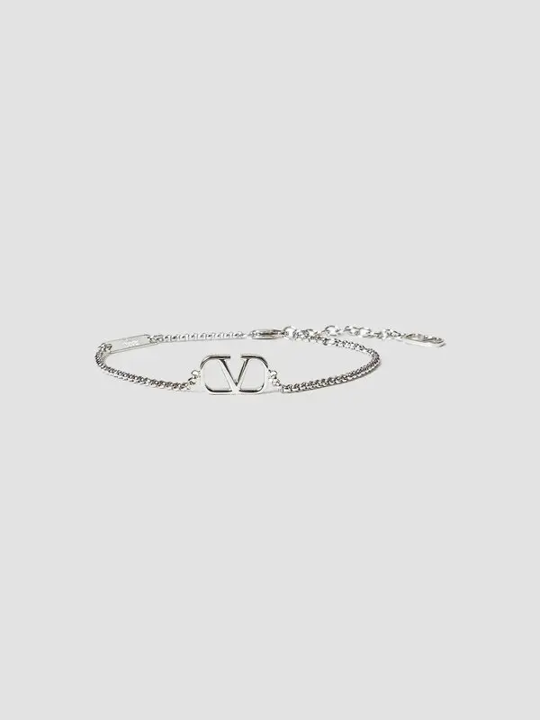 Valentino Garavani Vlogo Signature Metal Bracelet - Palladium