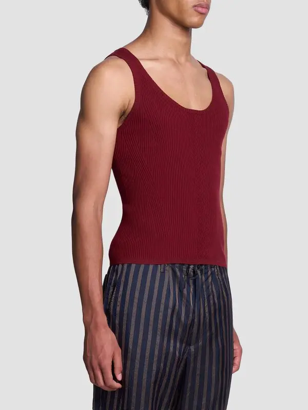 Dries Van Noten Motto Ribbed Tank