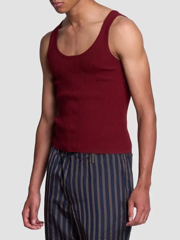 Dries Van Noten Motto Ribbed Tank