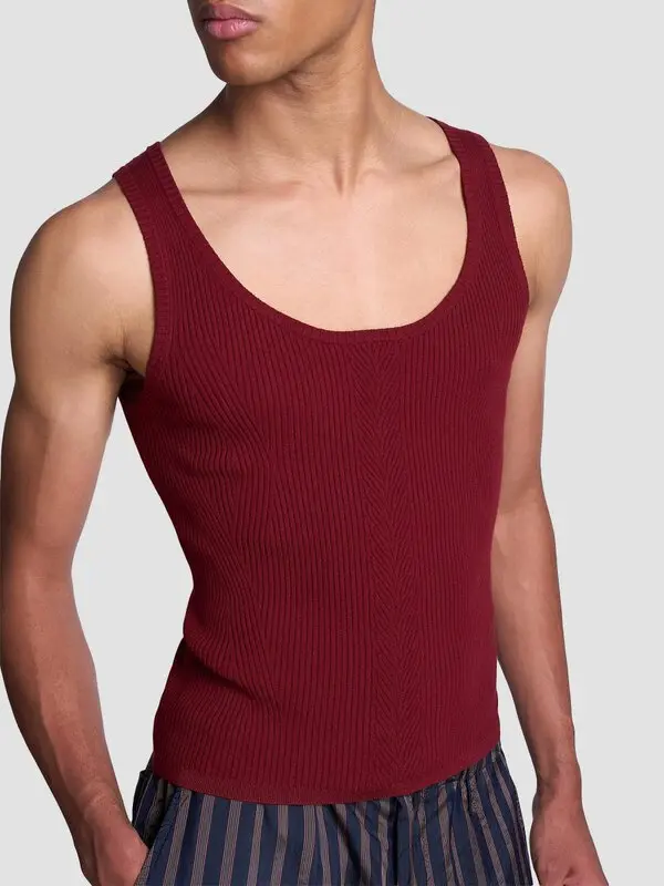 Dries Van Noten Motto Ribbed Tank