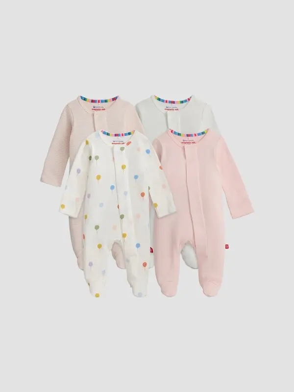 MAGNETIC ME Baby's 4-piece Cotton Footie Set - Multi