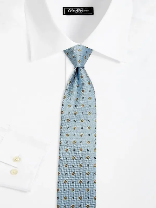 Canali Chevron Medallion Silk Tie