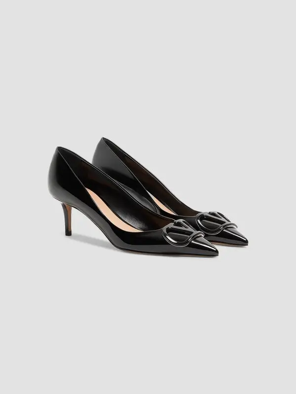 Valentino Garavani Vlogo Signature 60mm Patent Leather Pumps - Black