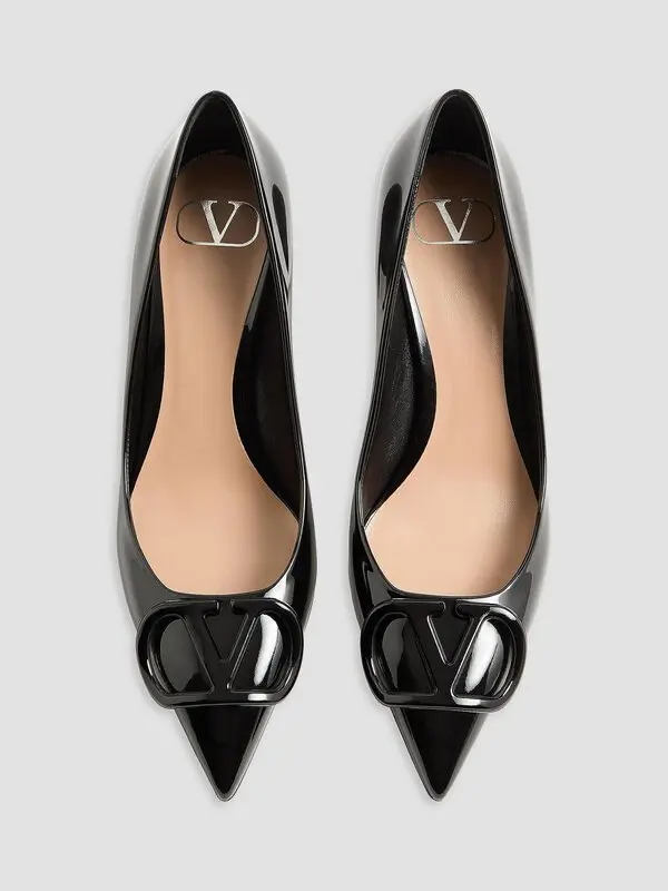 Valentino Garavani Vlogo Signature 60mm Patent Leather Pumps - Black