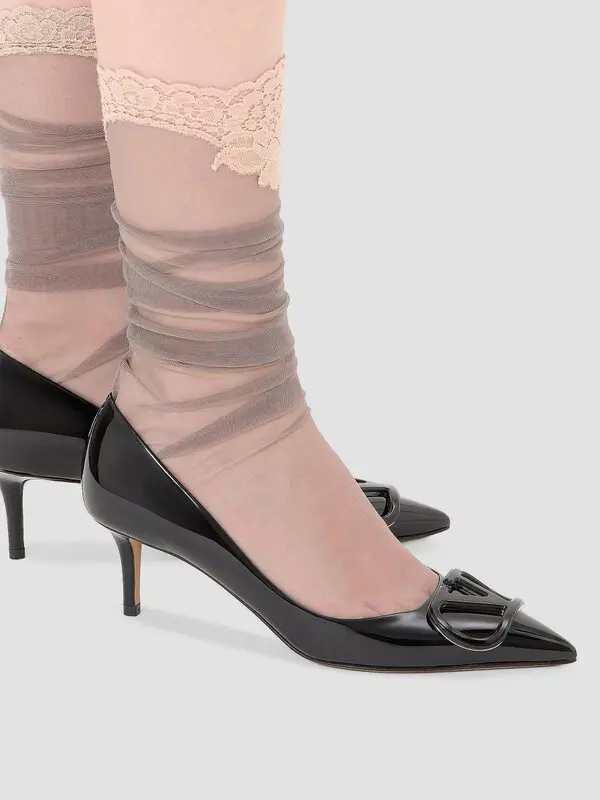 Valentino Garavani Vlogo Signature 60mm Patent Leather Pumps - Black