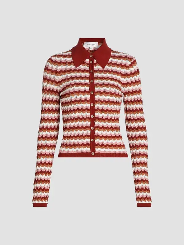 Ronny Kobo Gavin Striped Knit Cardigan