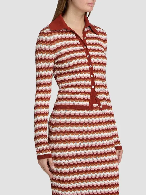 Ronny Kobo Gavin Striped Knit Cardigan