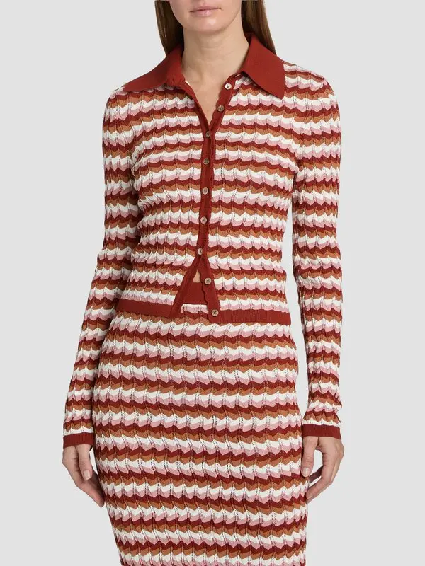 Ronny Kobo Gavin Striped Knit Cardigan