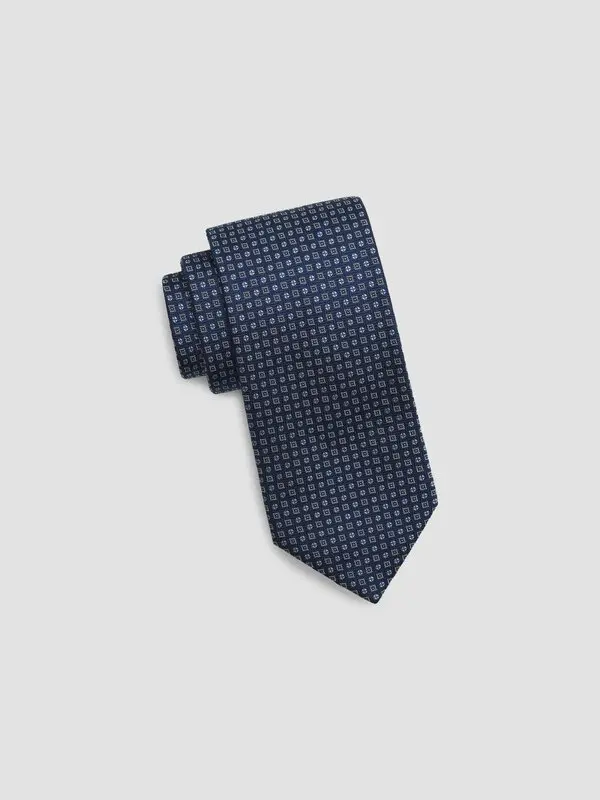 Canali Circles & Squares Micro-medallion Silk Tie