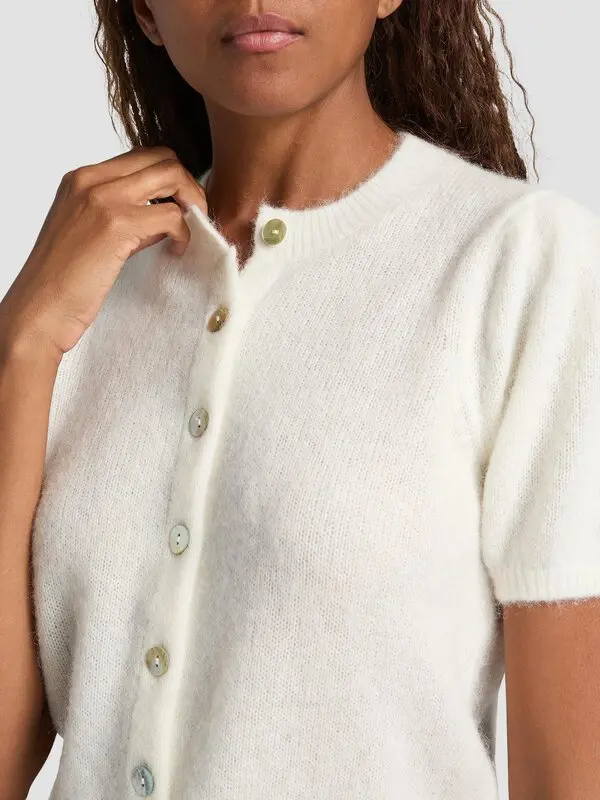 DÔEN Anisa Alpaca-blend Puff-sleeve Cardigan