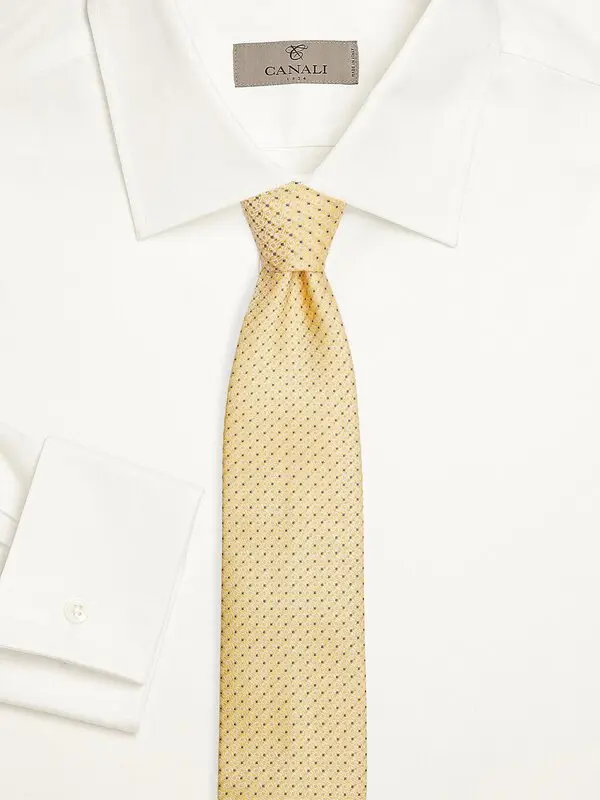Canali Micro Quadratti Woven Silk Tie