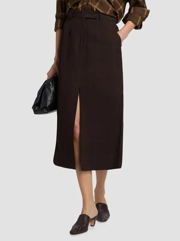 Co Tailored Linen-blend Pencil Skirt