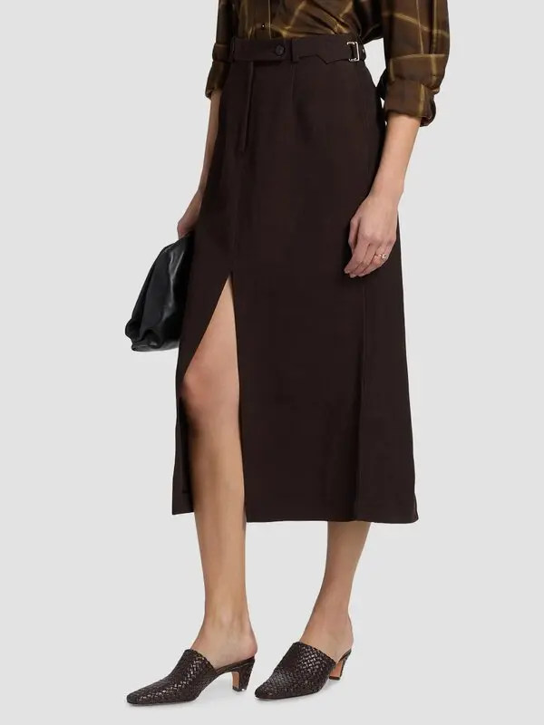Co Tailored Linen-blend Pencil Skirt