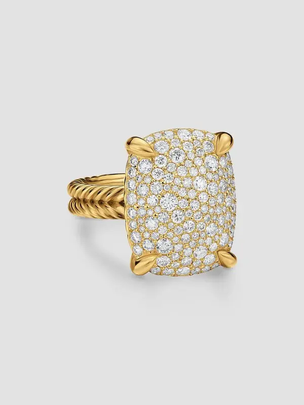 David Yurman Chatelaine Elongated Ring In 18k Yellow Gold