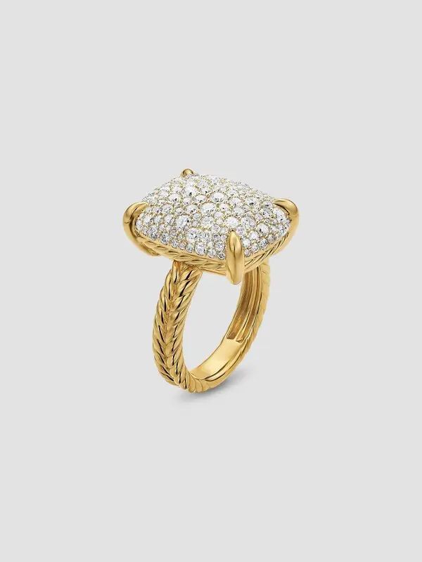 David Yurman Chatelaine Elongated Ring In 18k Yellow Gold