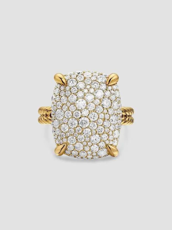 David Yurman Chatelaine Elongated Ring In 18k Yellow Gold