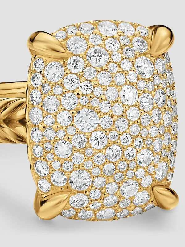 David Yurman Chatelaine Elongated Ring In 18k Yellow Gold