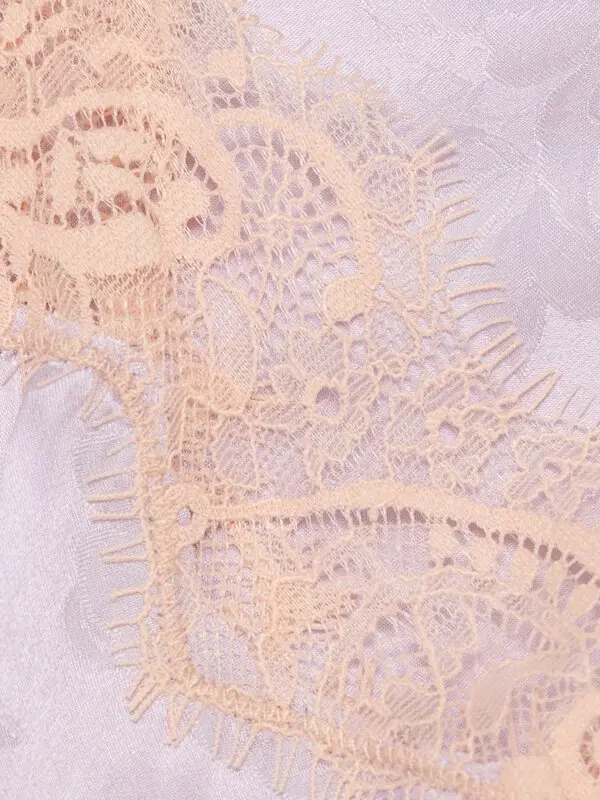 Ronny Kobo Bryn Floral Lace-trim Satin Maxi Dress