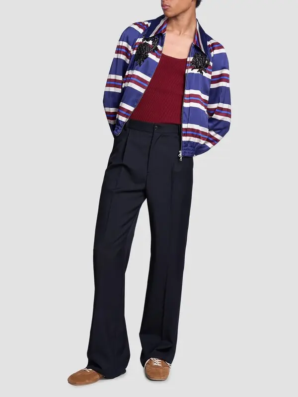 Dries Van Noten Penrud Wool-mohair Straight-leg Pants