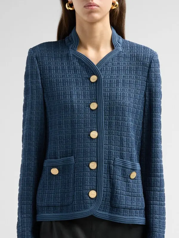 Misook Tonal Tweed Knit Jacket