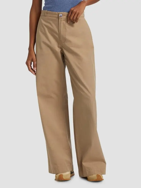 THE ELDER STATESMAN Silvano Cotton Mid-rise Wide Leg Pants