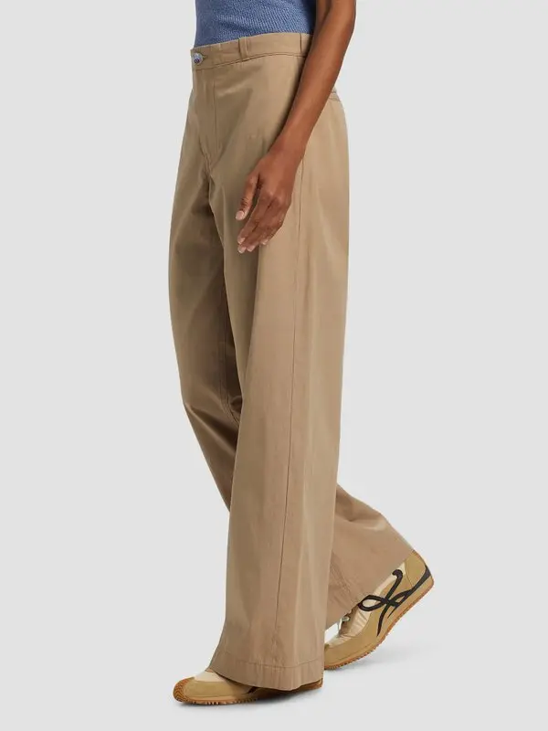 THE ELDER STATESMAN Silvano Cotton Mid-rise Wide Leg Pants