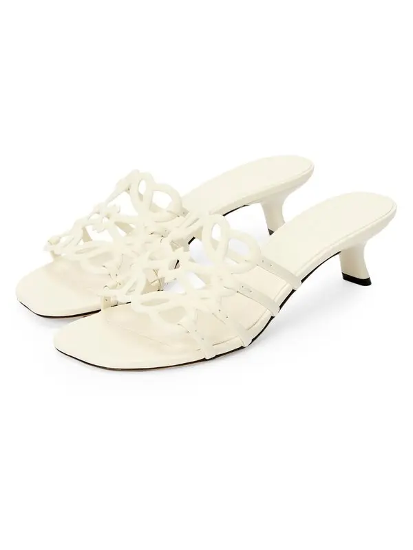 Loewe X Paula's Ibiza Petal Anagram 45mm Sandals - Anthurium White