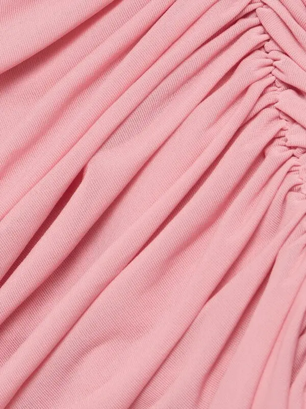 Ronny Kobo Emina One-shoulder Ruched Midi-dress - Blush