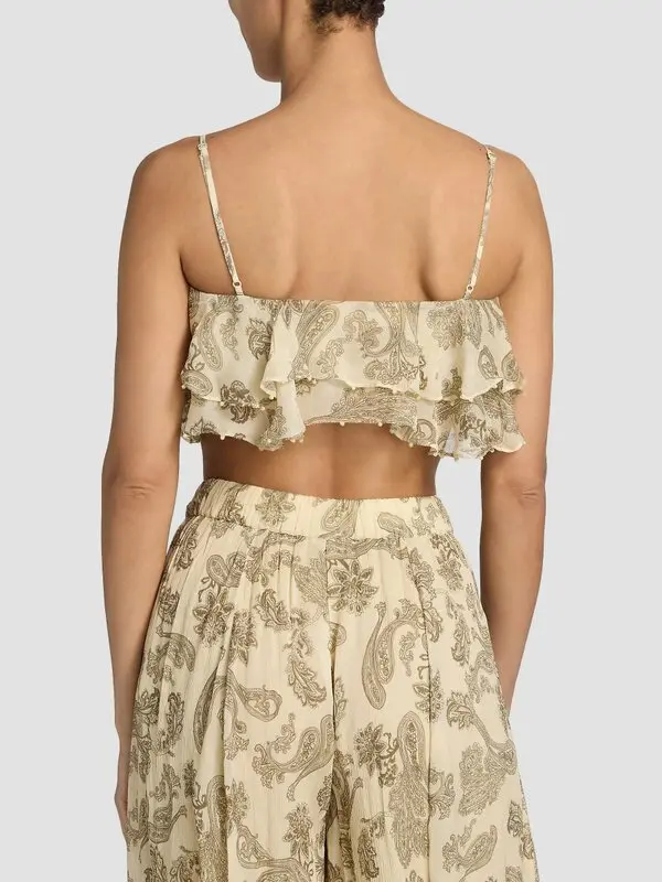 Hemant & Nandita Paisley Tiered Ruffled Top