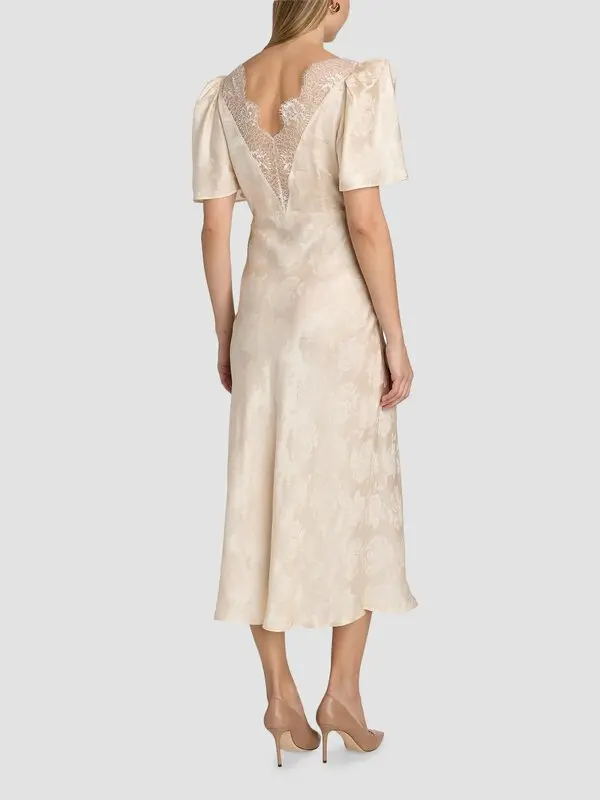 Ronny Kobo Philo Floral Satin Midi-dress