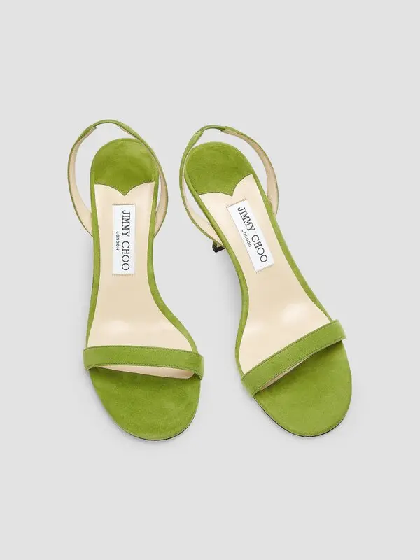 JIMMY CHOO Jenn 85mm Suede Slingback Sandals - Clover