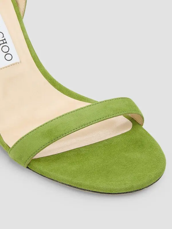 JIMMY CHOO Jenn 85mm Suede Slingback Sandals - Clover