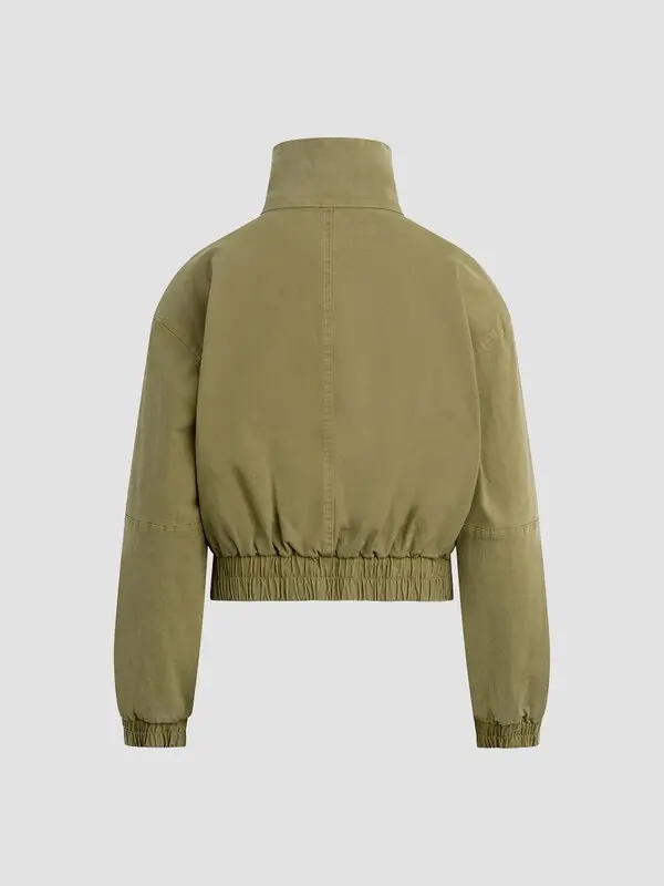 Hudson Jeans Sporty Cotton-blend Bomber Jacket - Dried Herb
