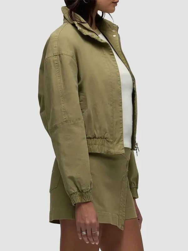 Hudson Jeans Sporty Cotton-blend Bomber Jacket - Dried Herb
