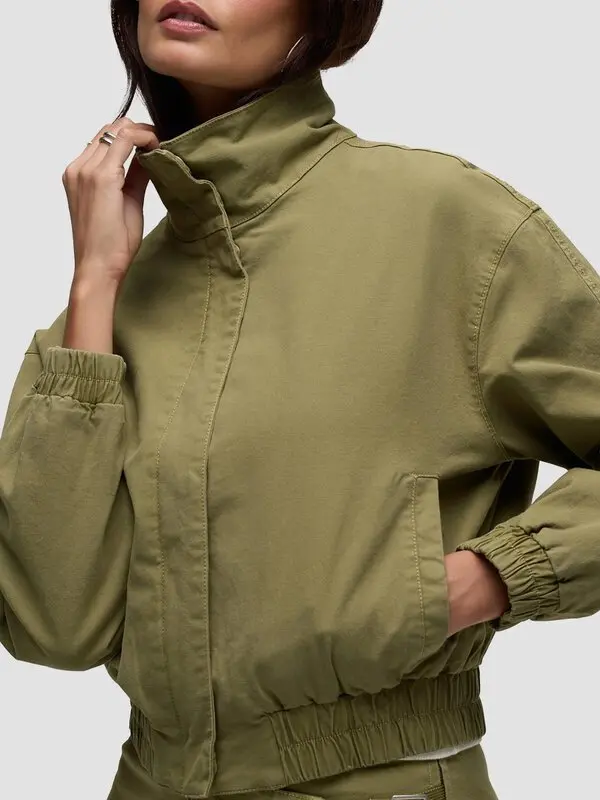 Hudson Jeans Sporty Cotton-blend Bomber Jacket - Dried Herb