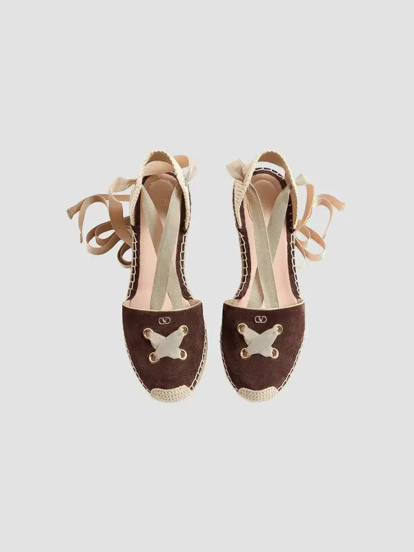 Valentino Garavani Resort 75mm Wedges In Split Leather - Ebony