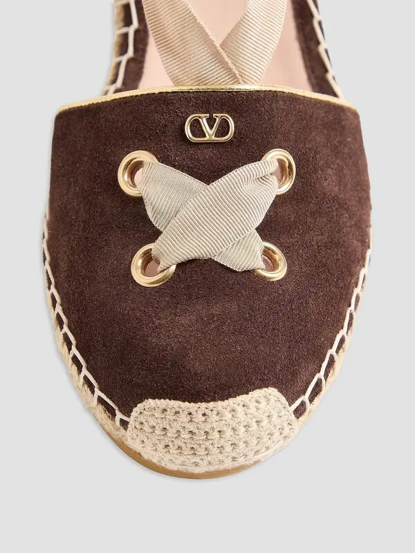 Valentino Garavani Resort 75mm Wedges In Split Leather - Ebony