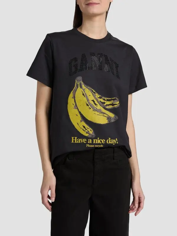 GANNI Banana Relaxed Cotton T-shirt