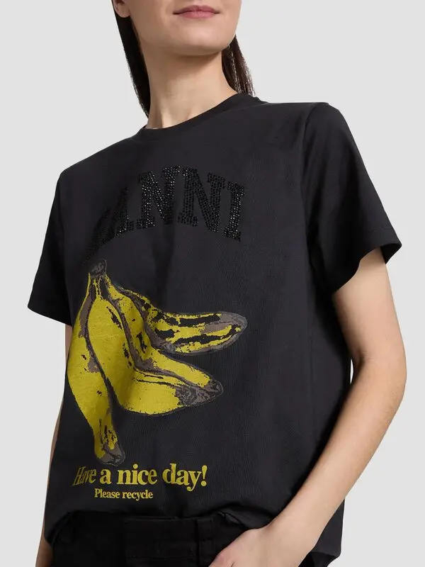GANNI Banana Relaxed Cotton T-shirt