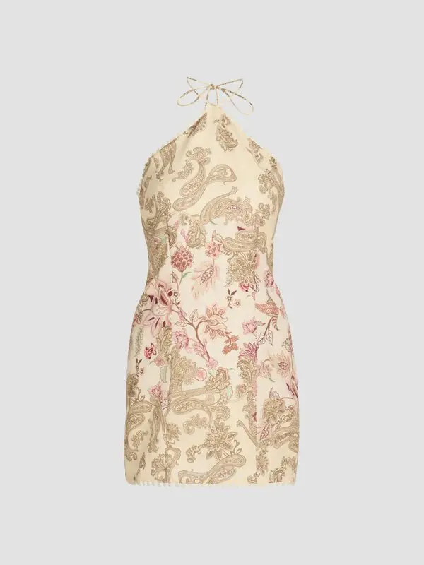 Hemant & Nandita Paisley Cotton-linen Sheath Minidress - Multi