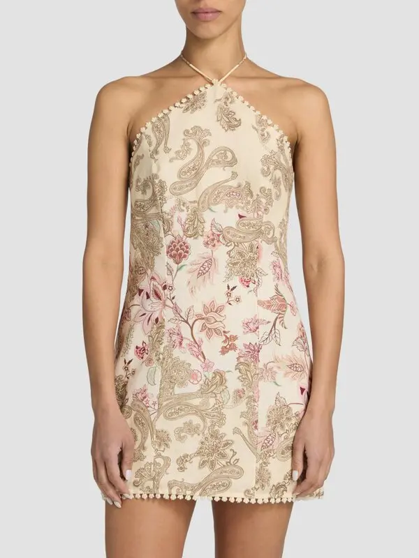Hemant & Nandita Paisley Cotton-linen Sheath Minidress