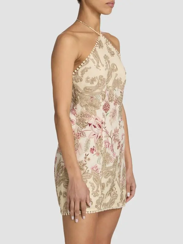 Hemant & Nandita Paisley Cotton-linen Sheath Minidress