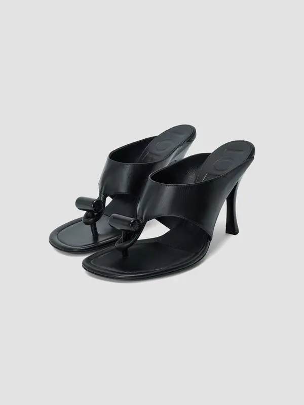 Loewe 90mm Toggle Thong Leather Sandals - Black