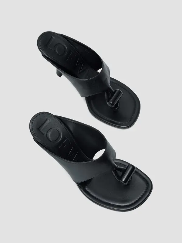 Loewe 90mm Toggle Thong Leather Sandals - Black